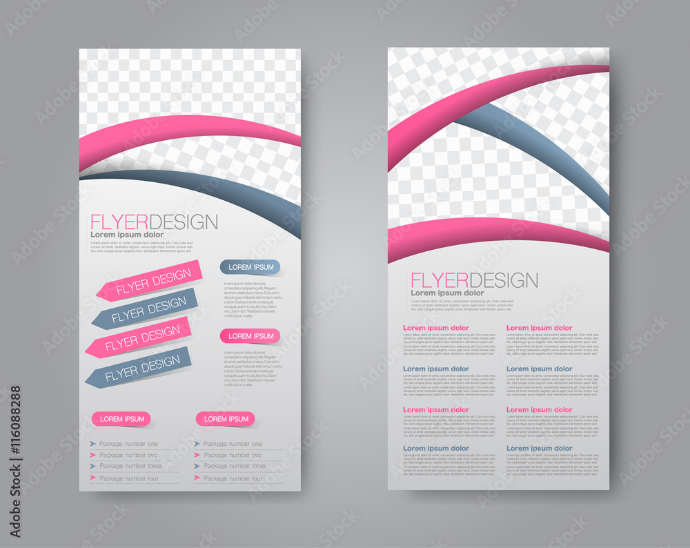 Vector flyer and leaflet design. Set of two side brochure templates ...