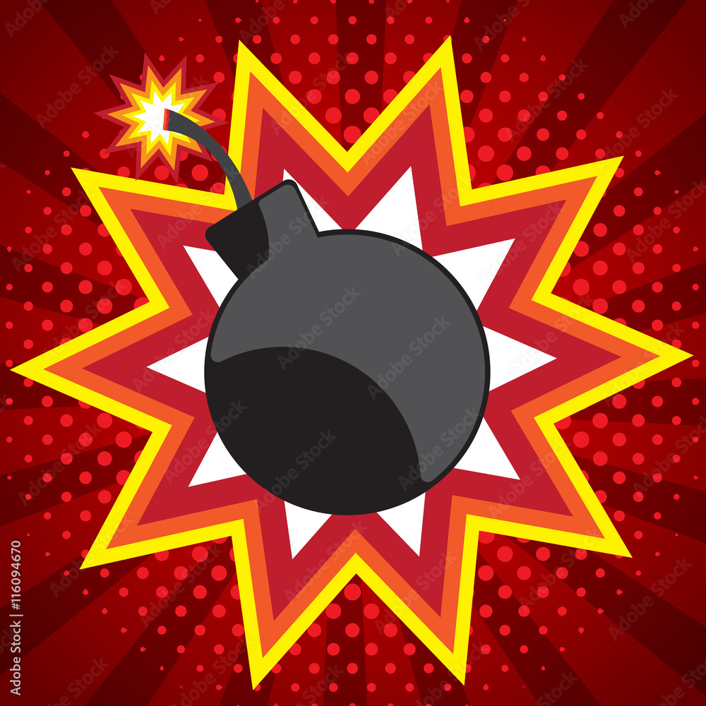 bomb pop art, comic book background Stock Vector | Adobe Stock