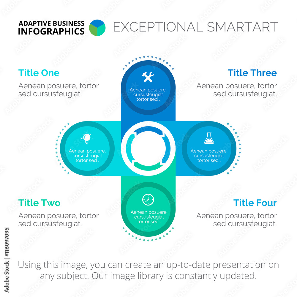 Four Step Circle Diagram Slide Template Stock Vector | Adobe Stock