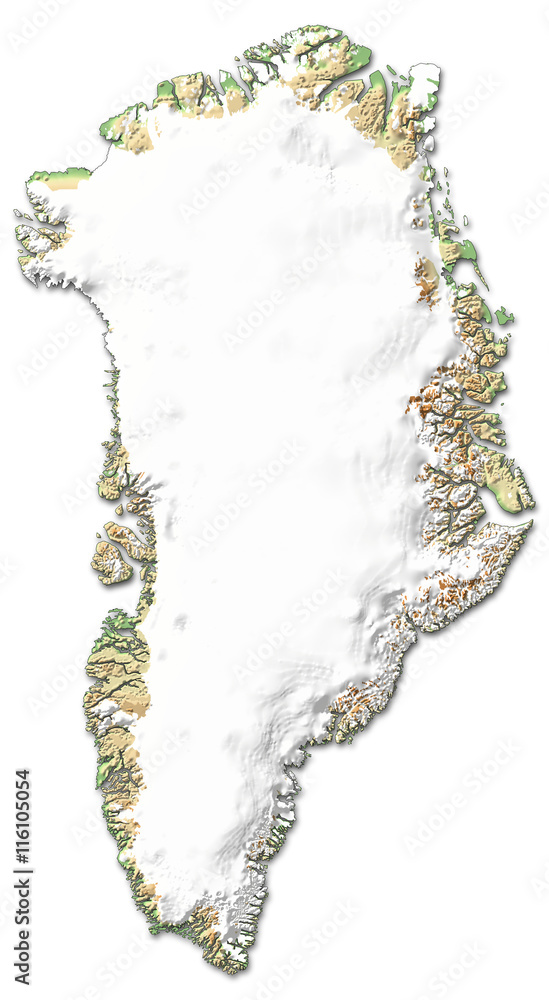 Relief map of Greenland - 3D-Rendering Stock Illustration | Adobe Stock