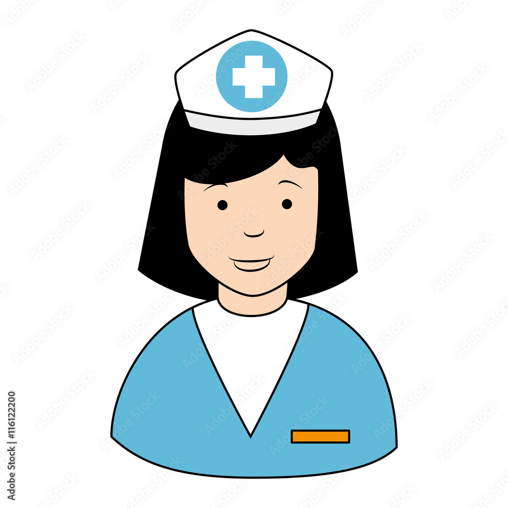 Nurse profile cap , isolated flat icon design Stock Vector | Adobe Stock
