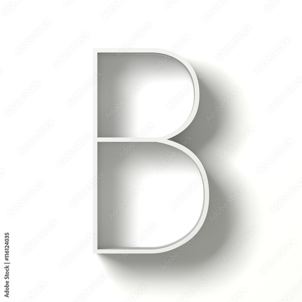 Long shadow font. Letter B. 3D Stock Illustration | Adobe Stock