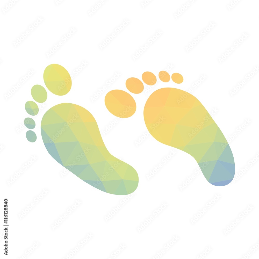 Low poly design of two feets isolated on white Stock Vector | Adobe Stock