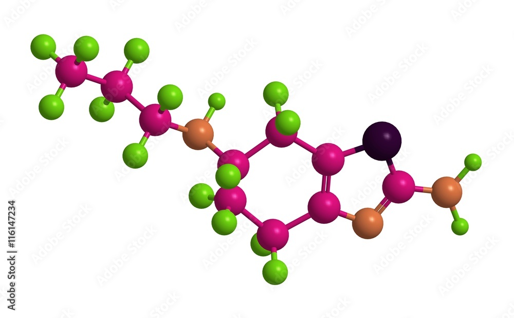 Molecular structure of Pramipexole, 3D rendering Stock Illustration ...