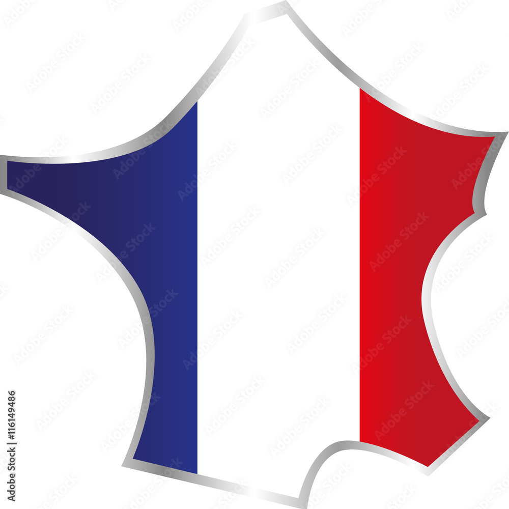 Représentation de la carte de France avec contour Inox et centre avec ...