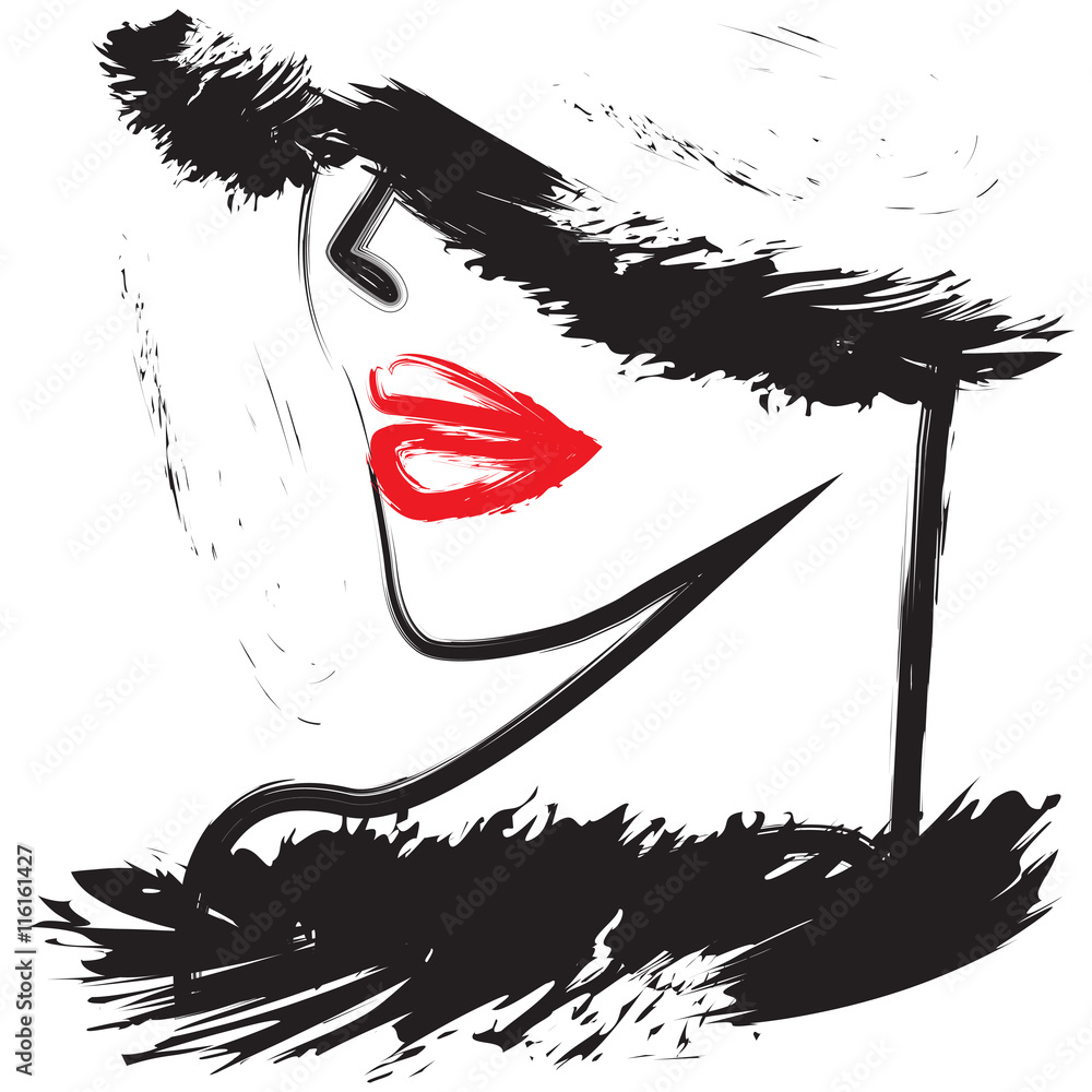 Fashion Illustration Face Profile