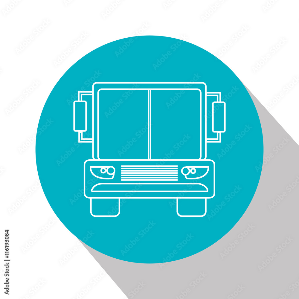 bus icon over circle isolated design, vector illustration graphic Stock ...