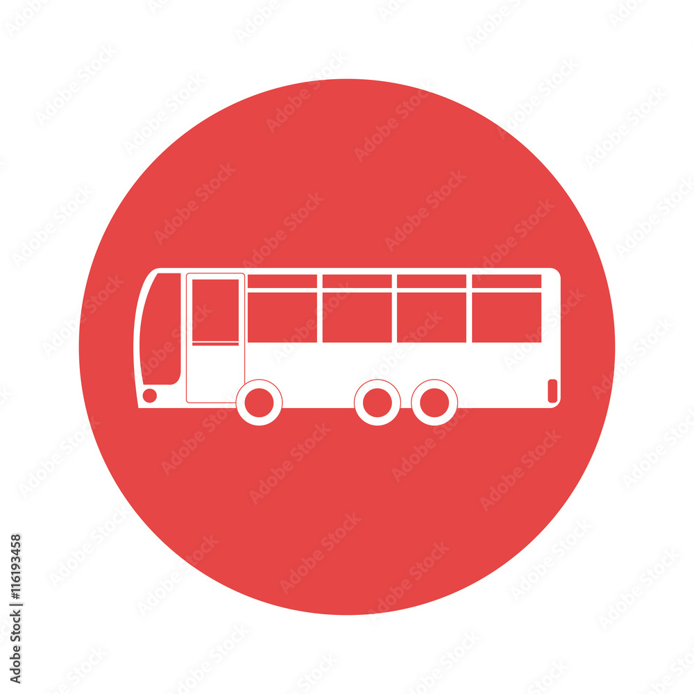 bus icon over circle isolated design, vector illustration graphic Stock ...
