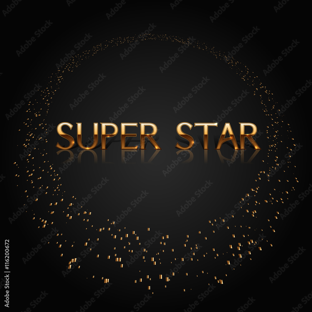 Art Deco style. Luxury golden characters. Super star. Celebration ...