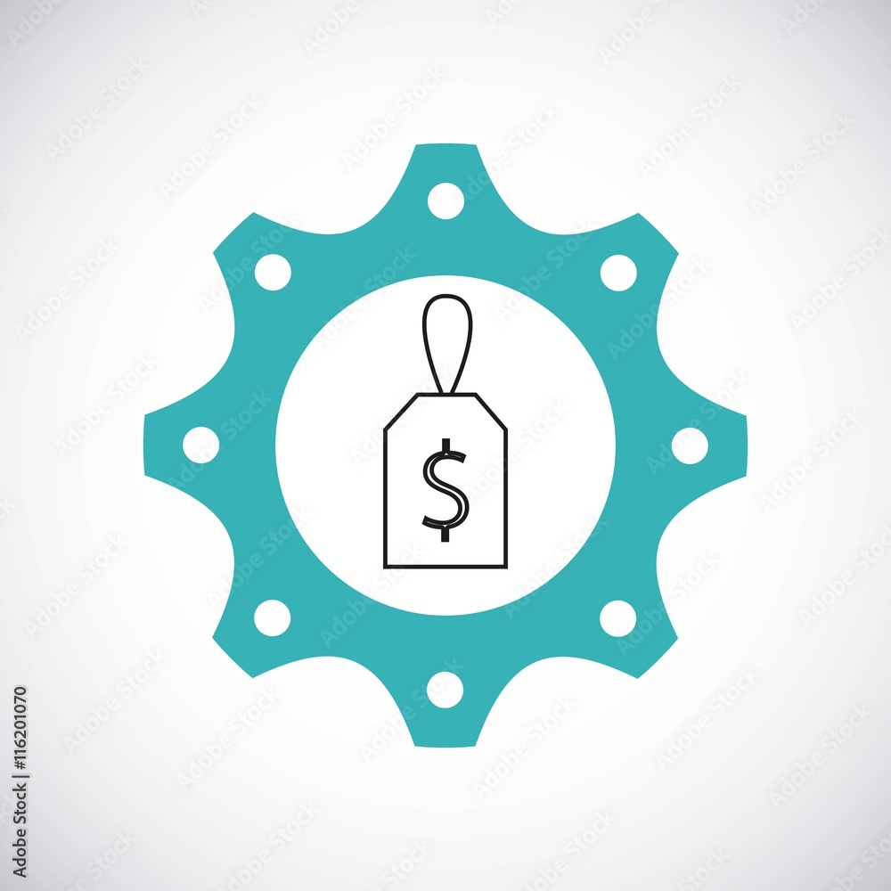 sale label icon. Gear design. Vector graphic Stock Vector | Adobe Stock