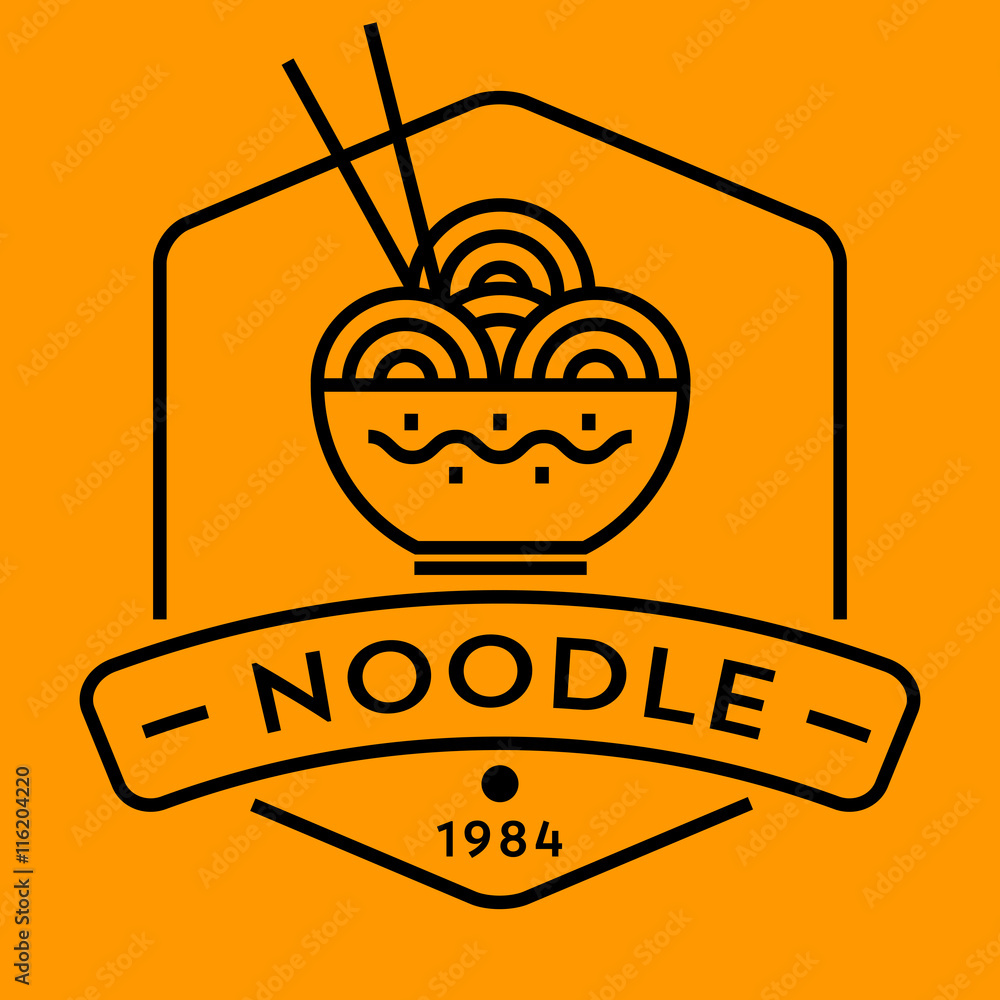 Vector Noodle Icon with Linear Style Stock Vector | Adobe Stock