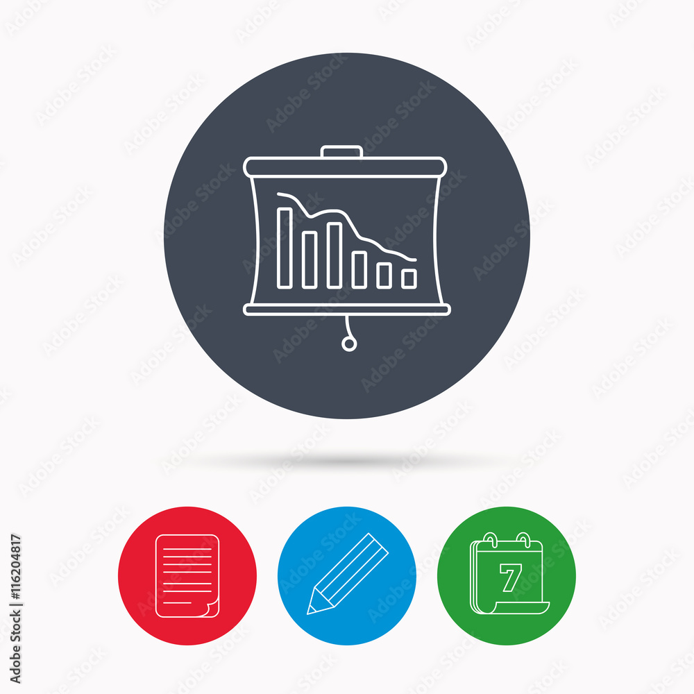 Statistic icon. Presentation board sign. Stock Vector | Adobe Stock