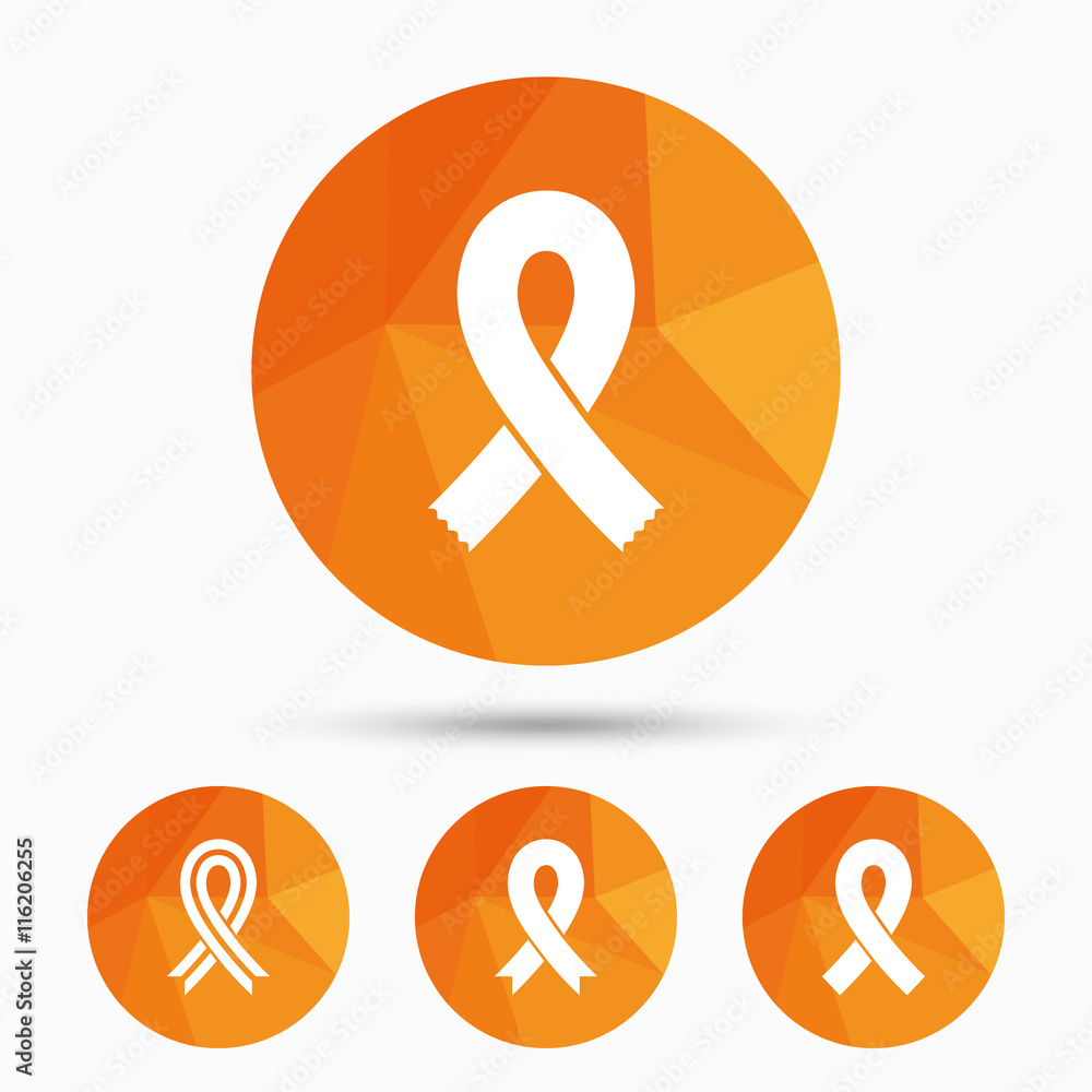 Breast cancer awareness icons. Ribbon signs. Stock Vector | Adobe Stock