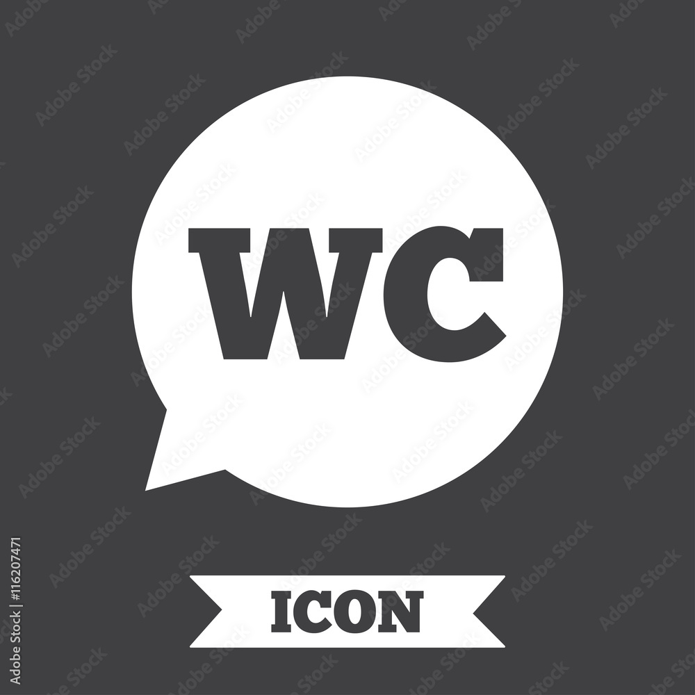 WC Toilet sign icon. Restroom symbol. Stock Vector | Adobe Stock