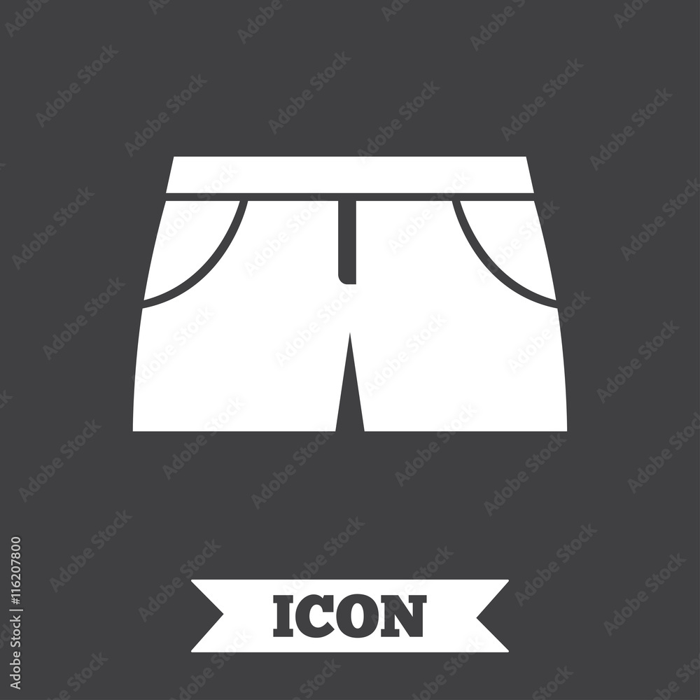 Vetor do Stock: Women's sport shorts sign icon. Clothing symbol ...