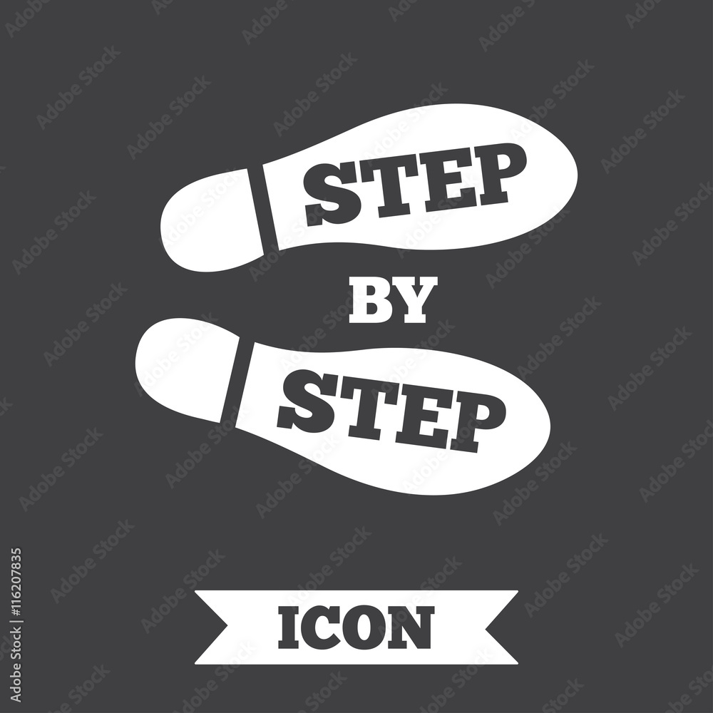 Step by step sign icon. Footprint shoes symbol. Stock Vector | Adobe Stock