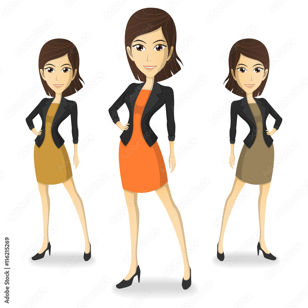 smart businesswoman vector cartoon Stock Vector | Adobe Stock