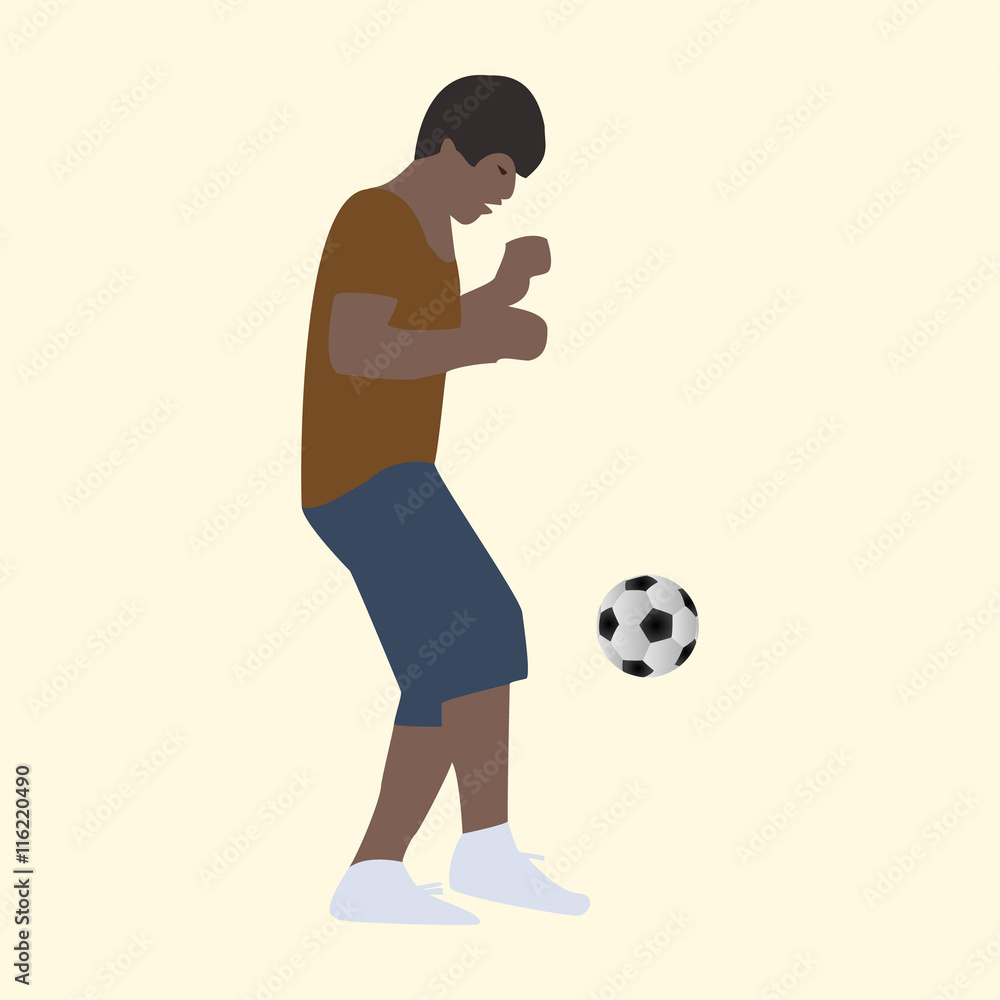 Man kicking soccer ball Stock Vector | Adobe Stock