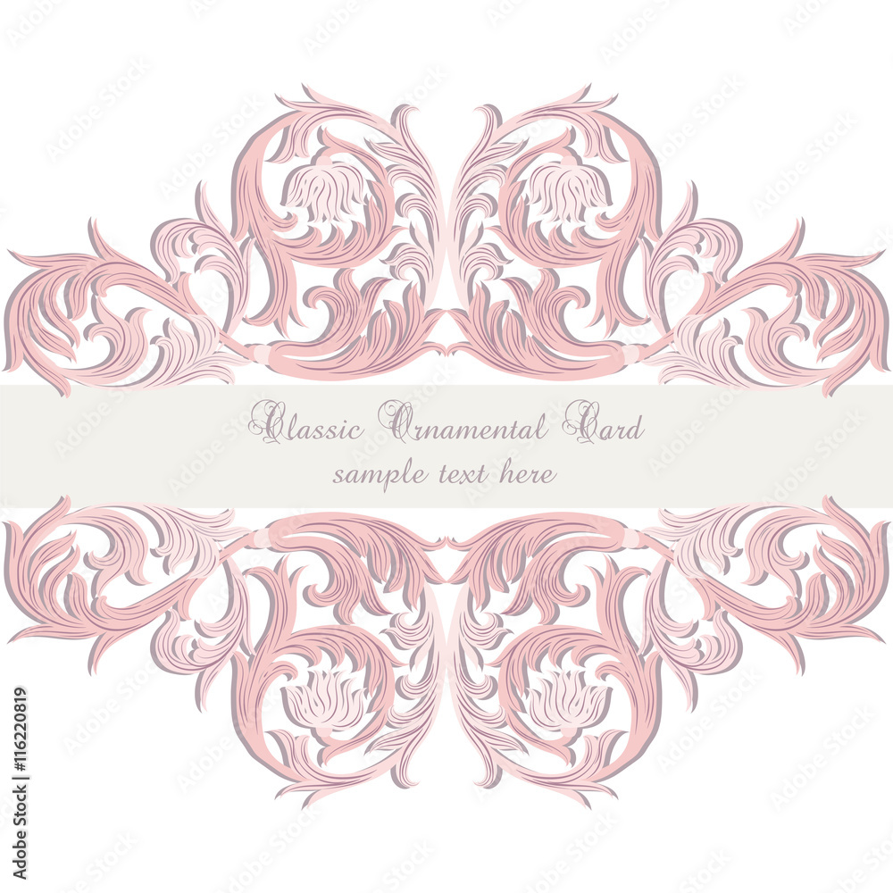 Pink Damask Border Clip Art