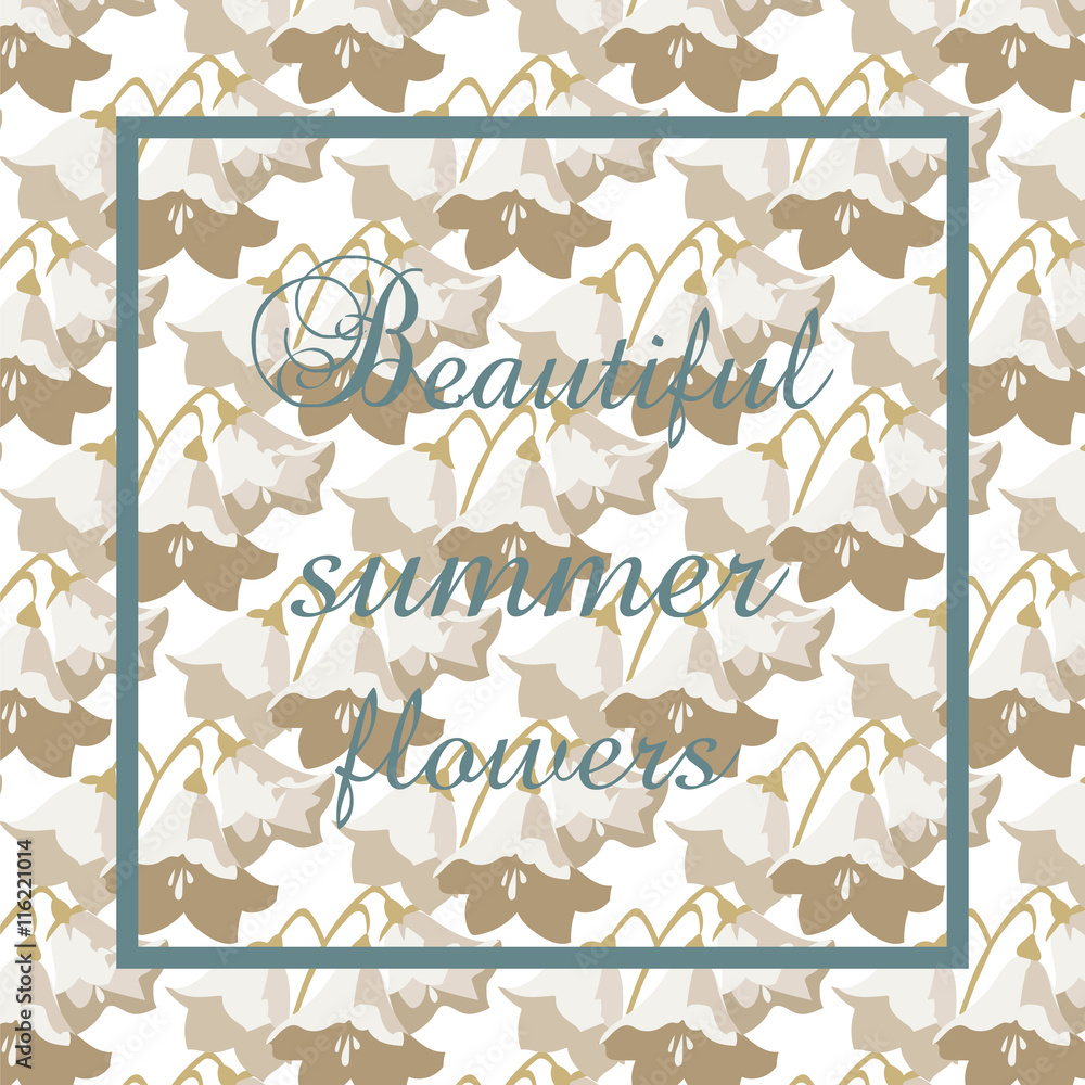 Watercolor Cream Spring flowers Card background. Vintage Vector Pattern ...