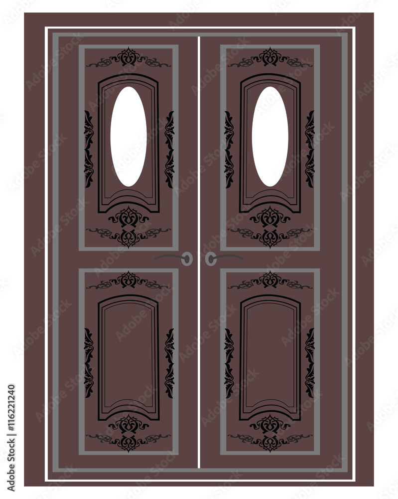 Entrance in classic style. Vector architectural facade. drawing of ...