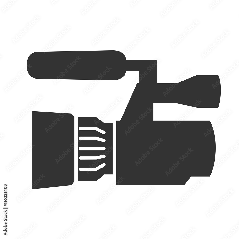 Camcorder icon. Simple flat logo of camcorder on white background ...