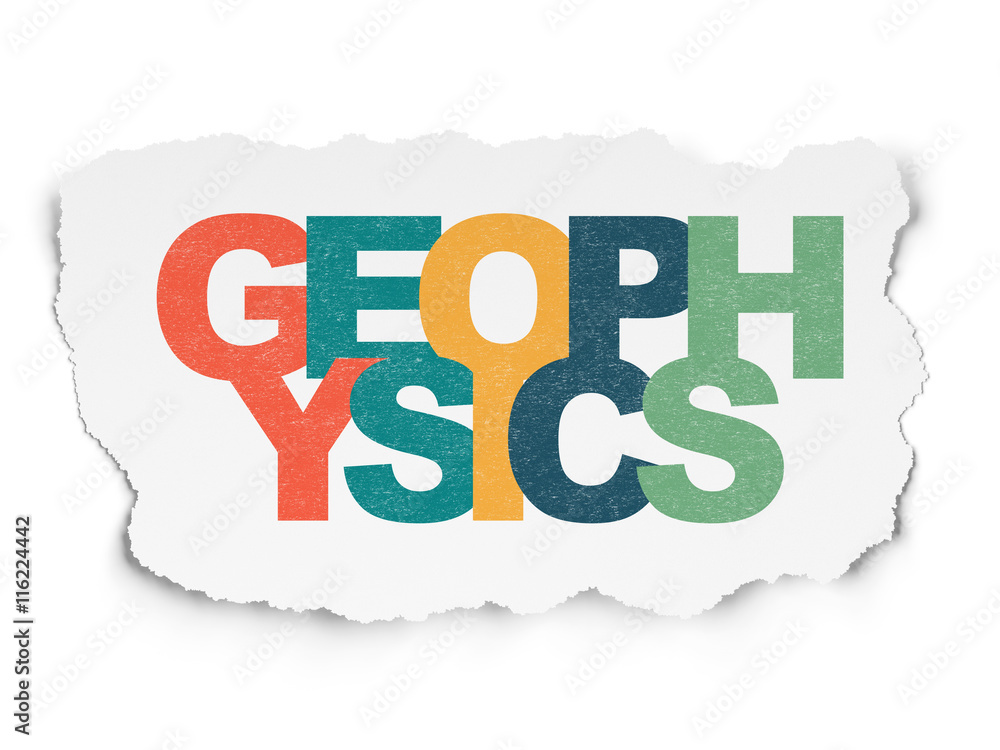 Science concept: Geophysics on Torn Paper background Stock-Illustration ...