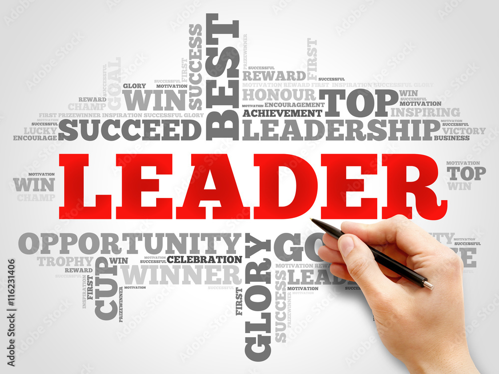 LEADER word cloud collage, business concept background Stock Photo ...