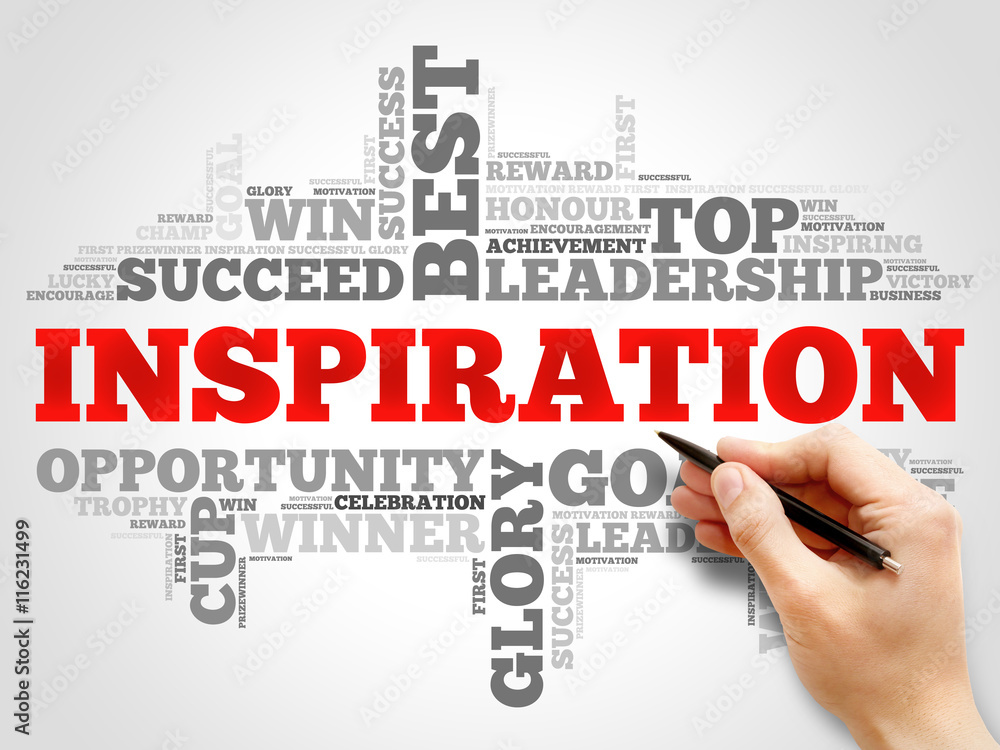 Inspiration word cloud collage, business concept background Stock Photo ...