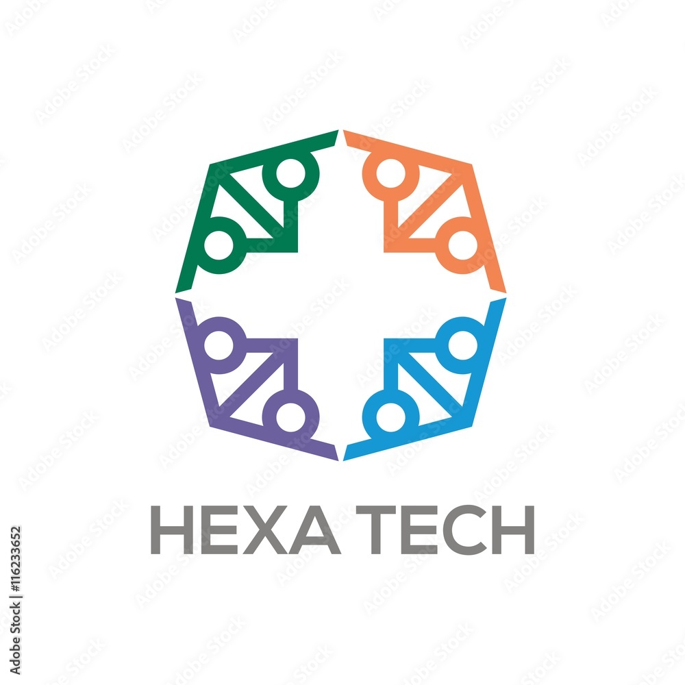 Technology connection logo vector Stock-Vektorgrafik | Adobe Stock