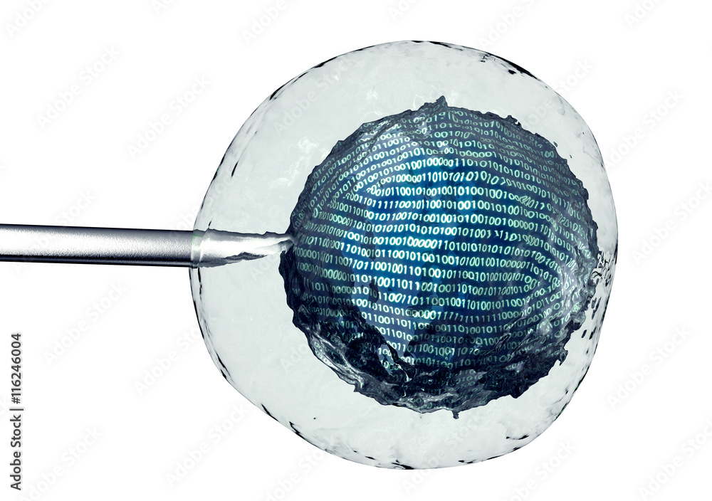 computer cell with a neeldle isolated on white Stock Illustration ...