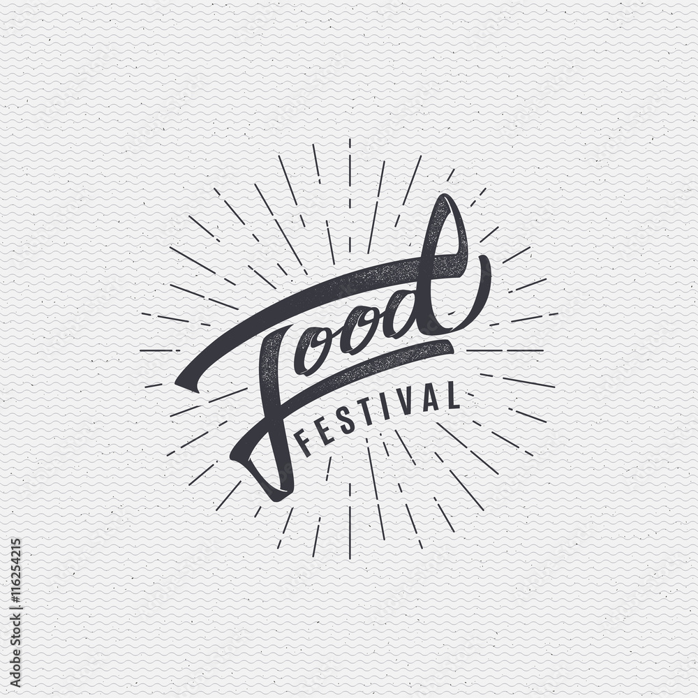 Festival food - labels, stickers, hand lettering, was written with the ...