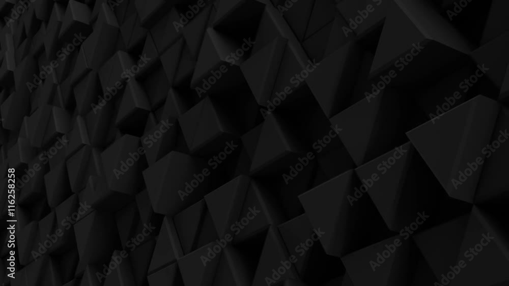 Vídeo do Stock: Black wall of extruded triangles. Seamless loop smooth ...