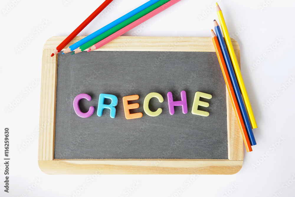 Poster creche ardoise et crayons – Wall Art | UkPosters