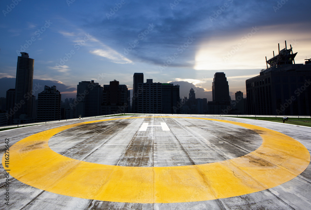 City rooftop heliport Stock Photo | Adobe Stock