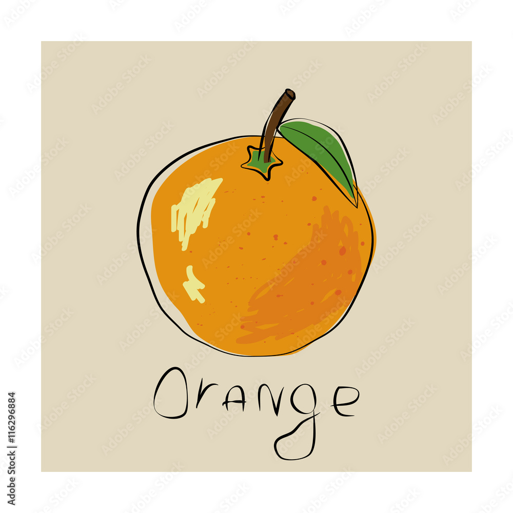 The poster with a picture of an orange Stock Vector | Adobe Stock