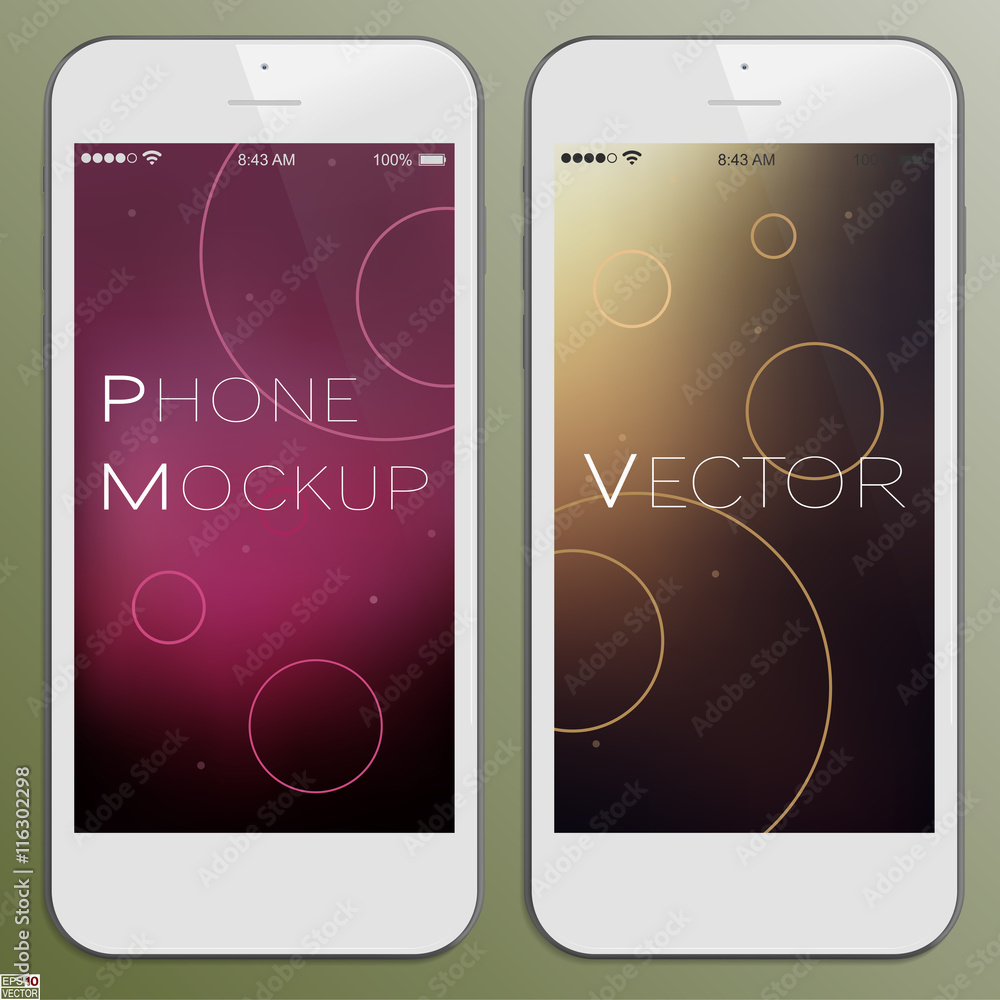 Vector Smart phone (mobile) Mock up with nice blurred background ...