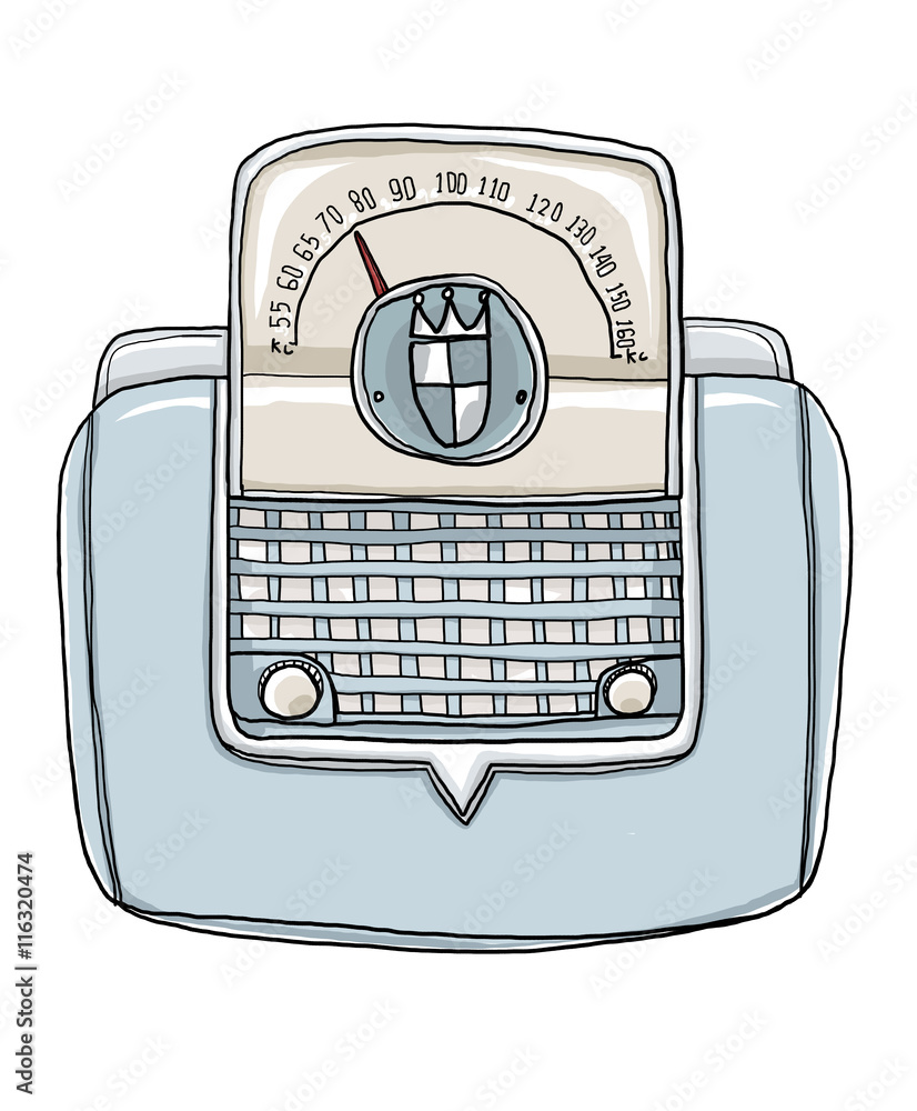 vintage radio hand drawn art illustration Stock Illustration | Adobe Stock