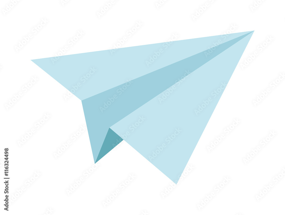 Paper toy plane isolated on white background. Cartoon toy plane vector ...