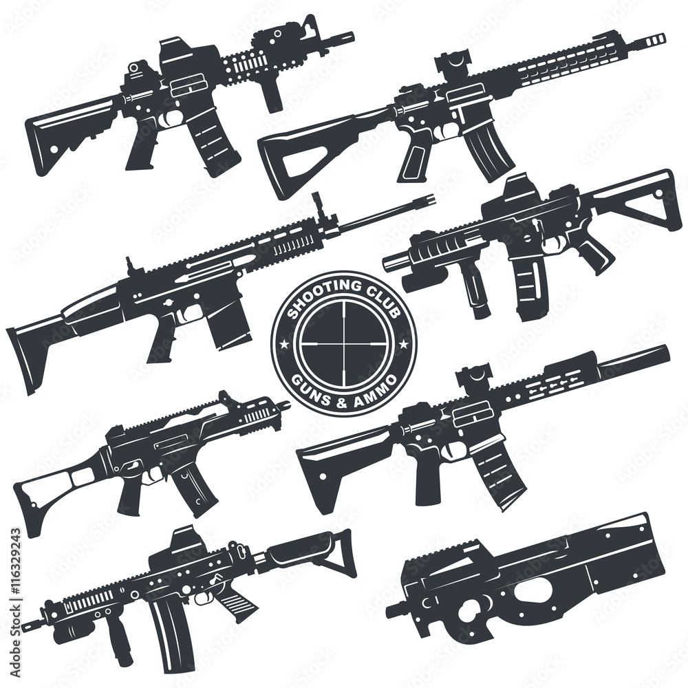 weapon rifle emblem4 Stock Vector | Adobe Stock