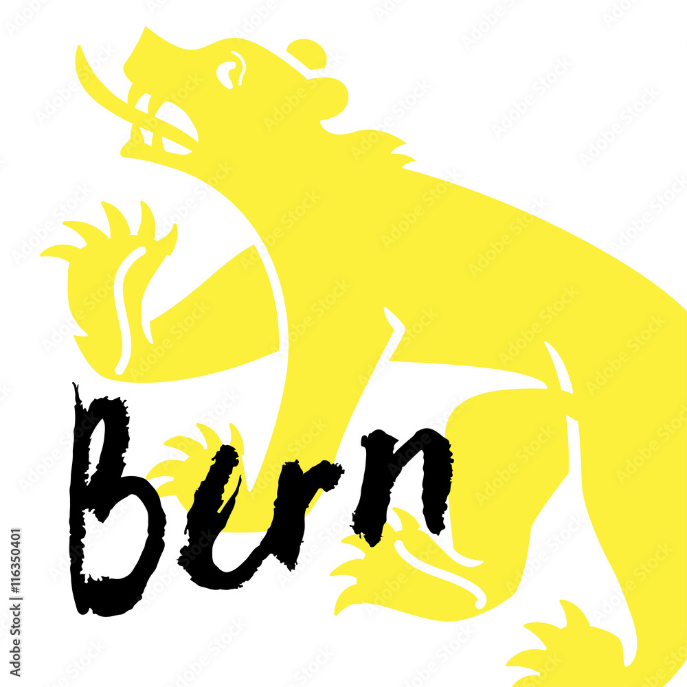 Bern in Switzerland. Hand drawn lettering background. Ink illustration ...