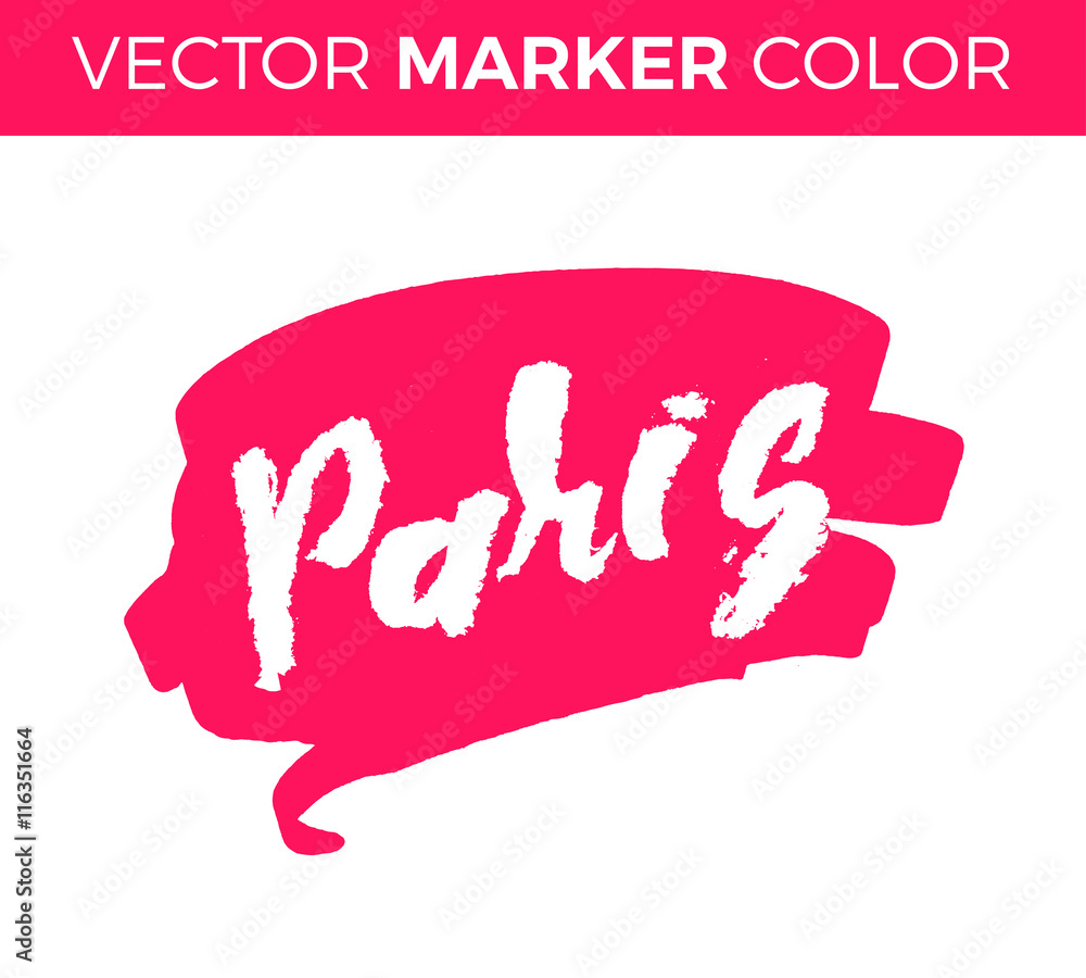 Paris. The hand drawn letters. Lettering and typographic design. Stock ...