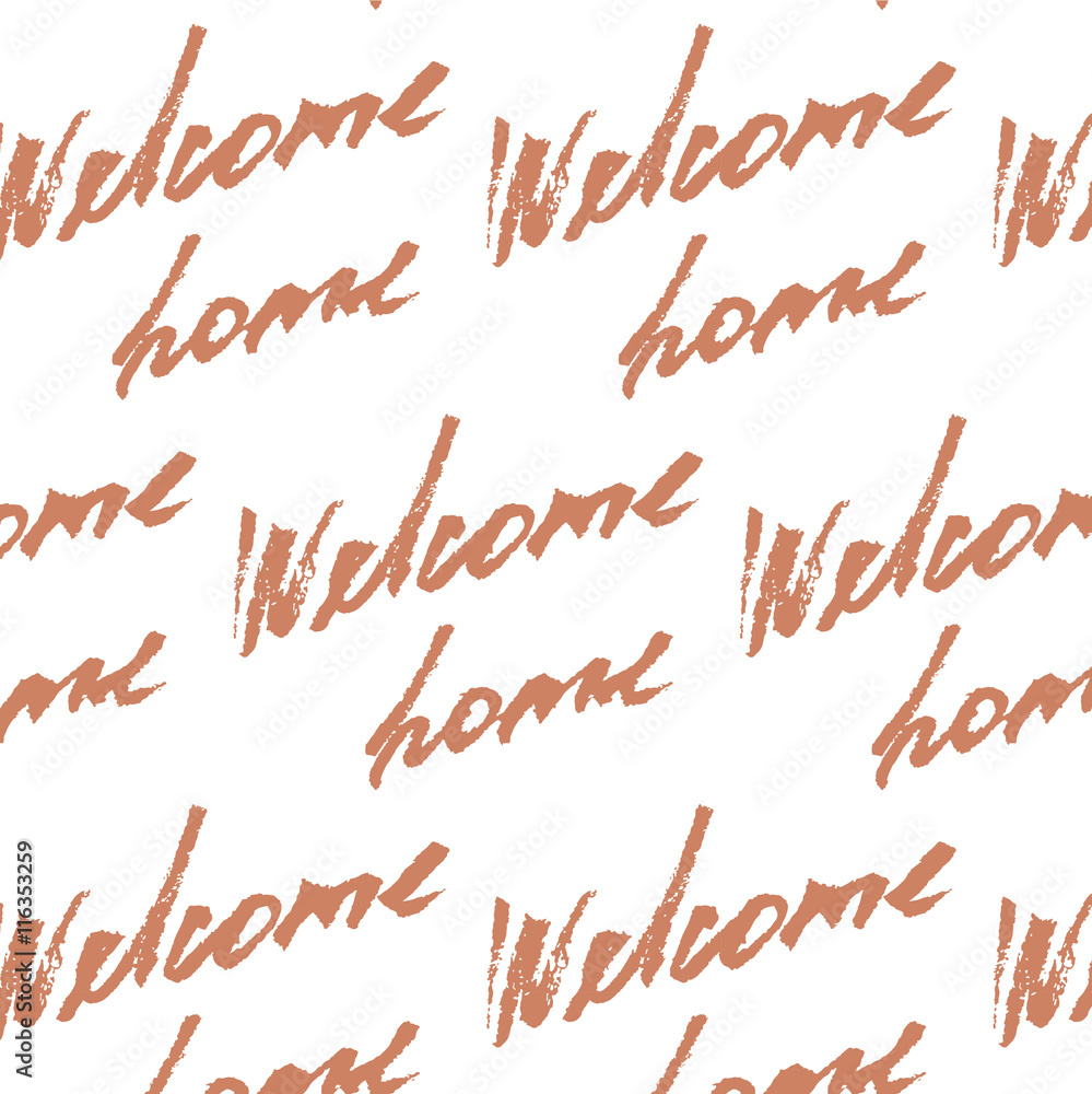 Welcome home card or poster. Hand drawn lettering. Modern calligraphy ...