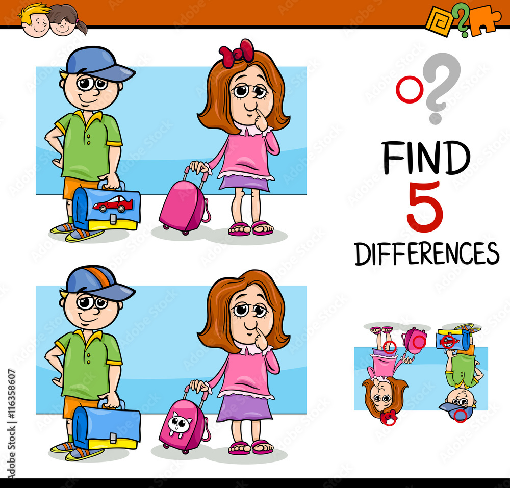 differences activity for children Stock Vector | Adobe Stock