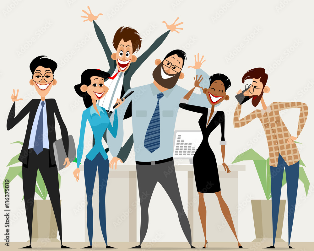 Business team in office Stock Vector | Adobe Stock