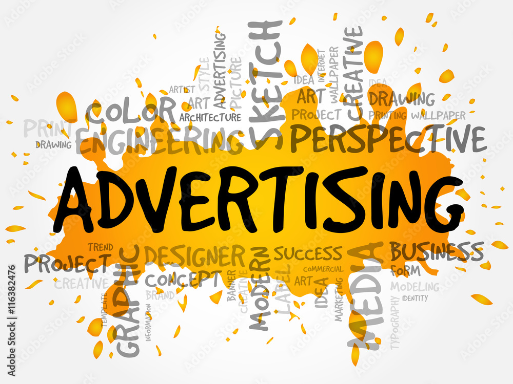 ADVERTISING word cloud, creative business concept background Stock ...