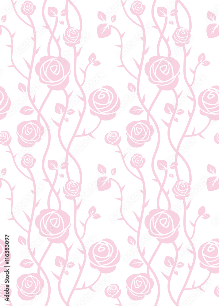Pastel roses pattern Stock Vector | Adobe Stock