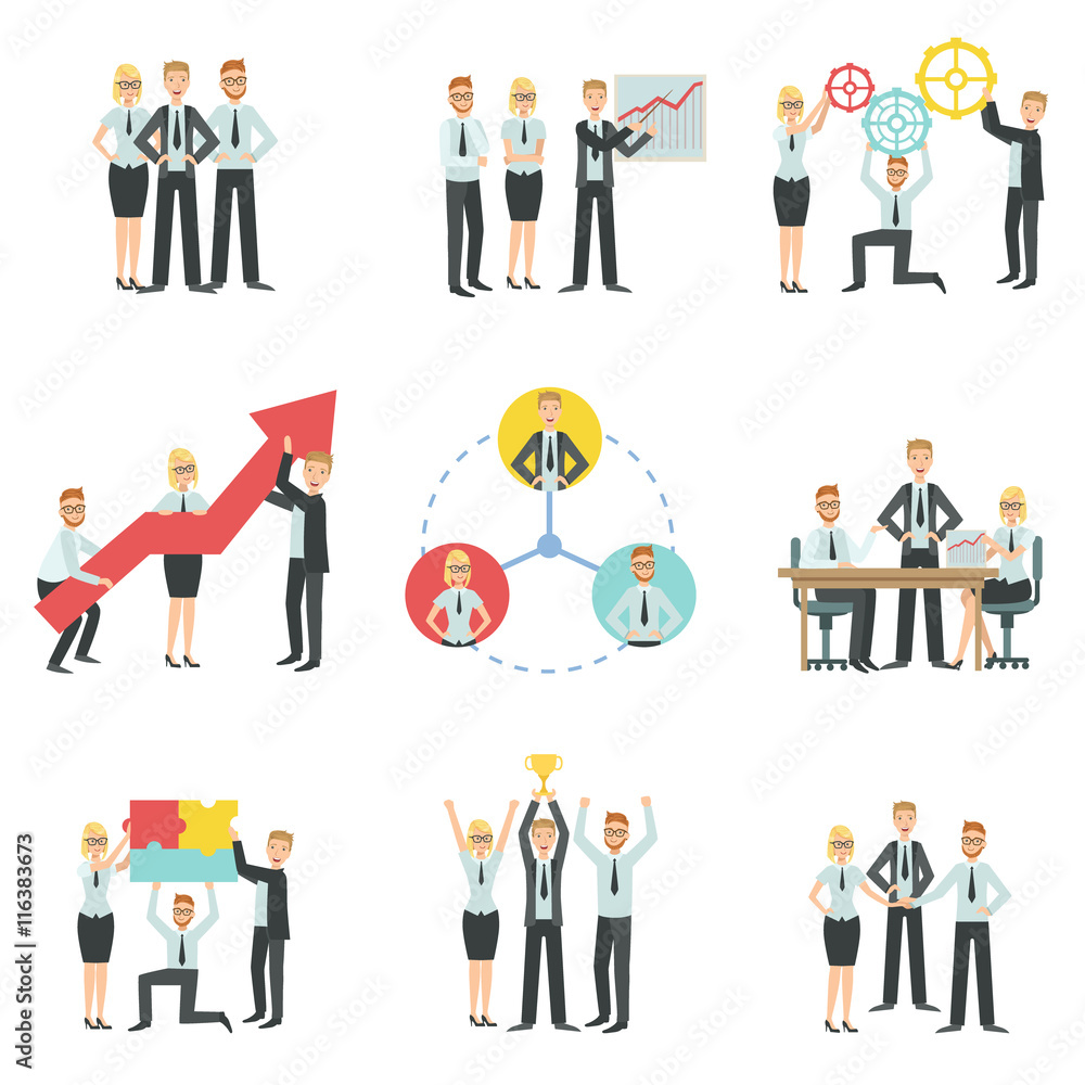 Business Team Working Together Achievement Process Infographic Stock ...