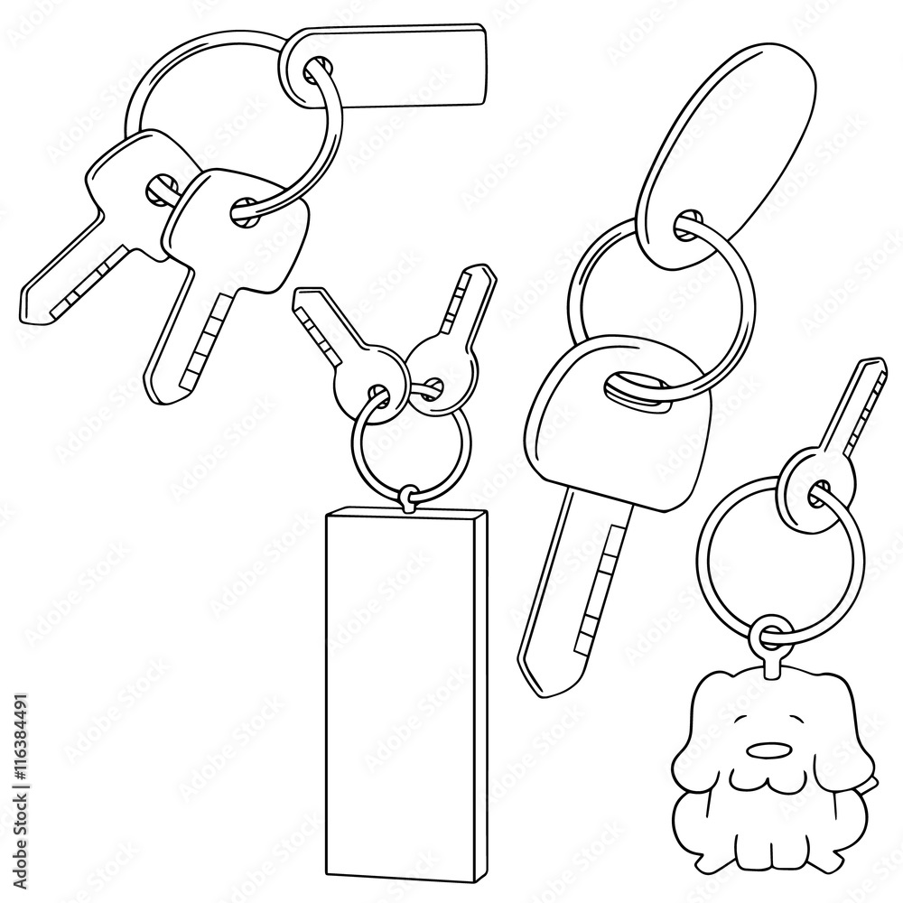 vector set of keychain Stock Vector | Adobe Stock