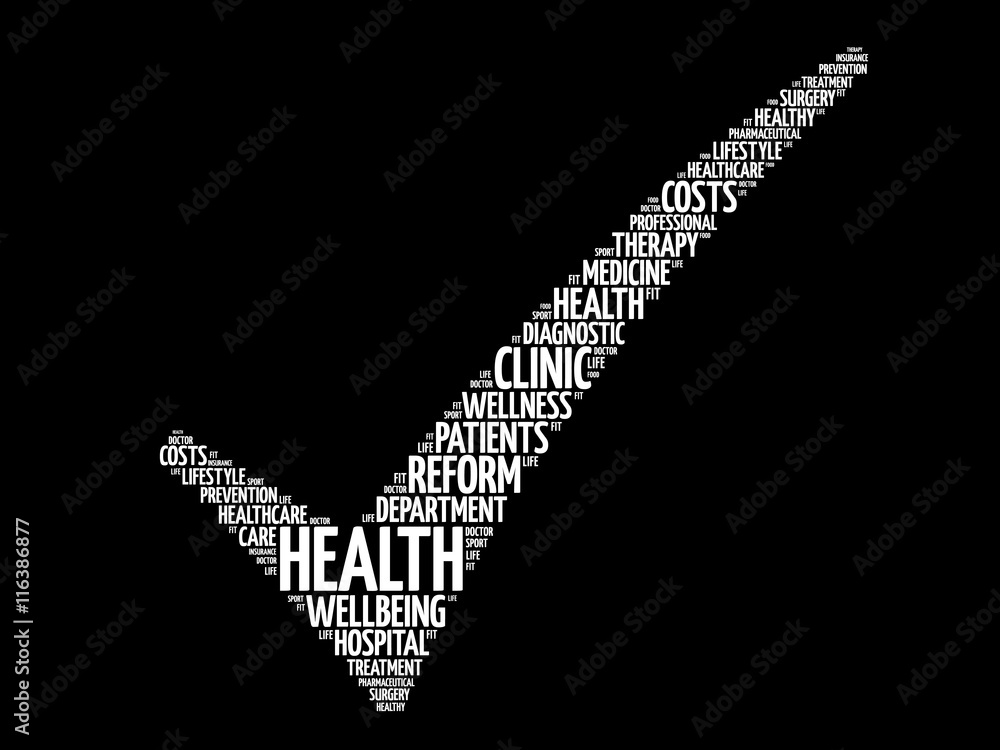 HEALTH check mark, health concept word cloud Stock Vector | Adobe Stock